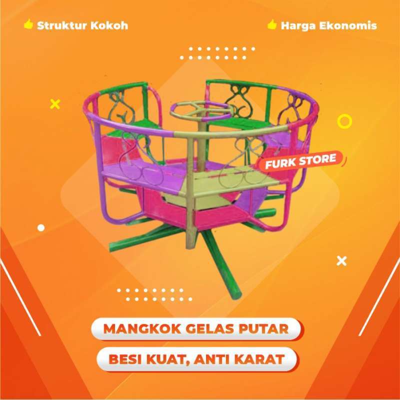 Jual Mainan Mangkok Gelas Putar Besi, Gelas Putar Playground, Mangkok ...
