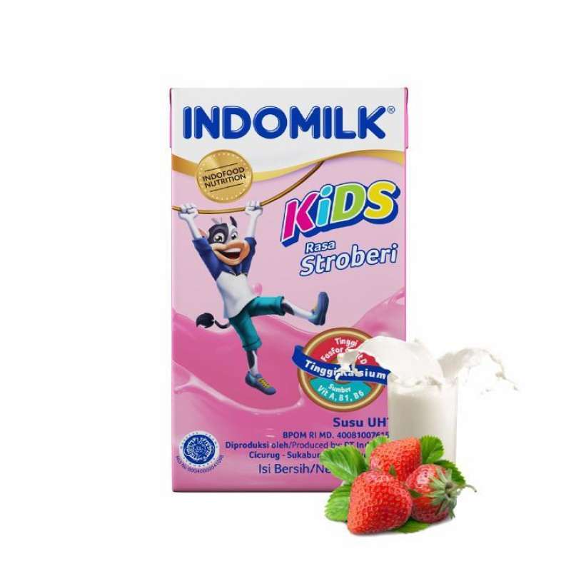 Jual Susu UHT Indomilk Kids Rasa Stroberi Strawberry 115 Ml di Seller ...
