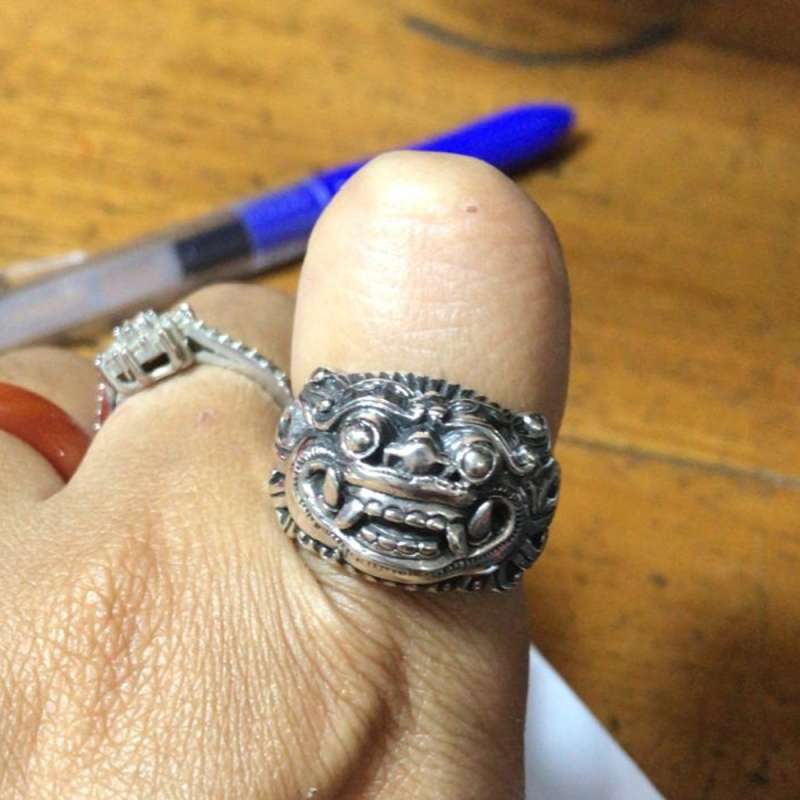 Promo Cincin Ring Perak silver Ukir Barong Rangda Lebar Asli 925 Pria ...