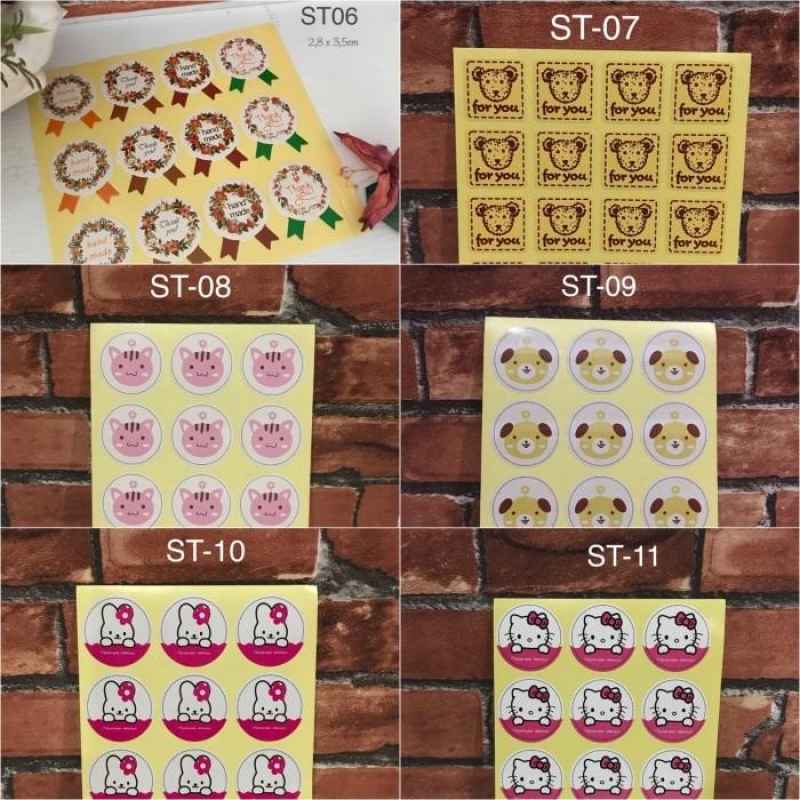 Jual Sticker Handmade Thank You Cantik Label Dus Kue Plastik Roti Fancy ...