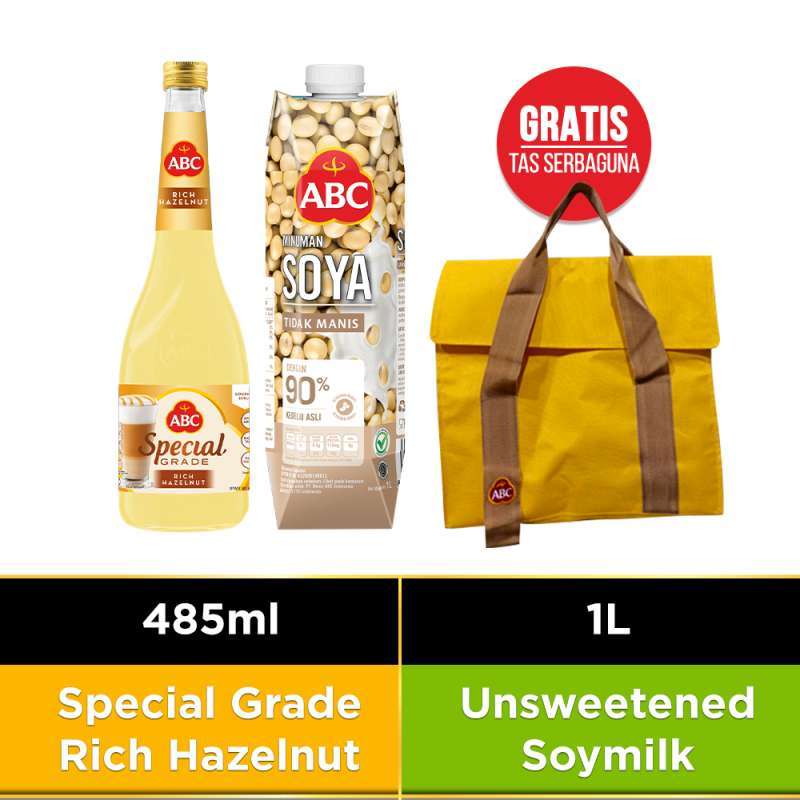 Jual ABC Sirup Special Grade Rich Hazelnut 485ml & Unsweetened Soymilk ...