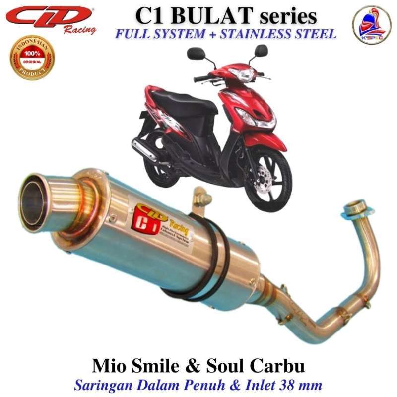 Jual Knalpot CLD Racing type C1 BULAT seri MIO SMILE & SOUL CARBU Fullsystem di Seller KSPEC ...