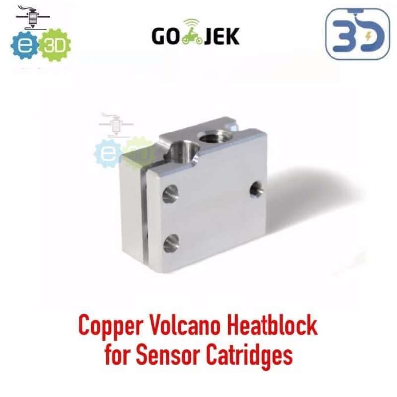 Jual Premium Original E3D V6 Volcano Heater Block for Sensor Cartridges ...