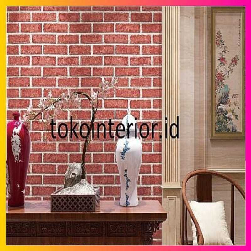 Promo Wallpaper Dinding 3D Motif Vintage Batu Bata Merah Vp Diskon 10% ...