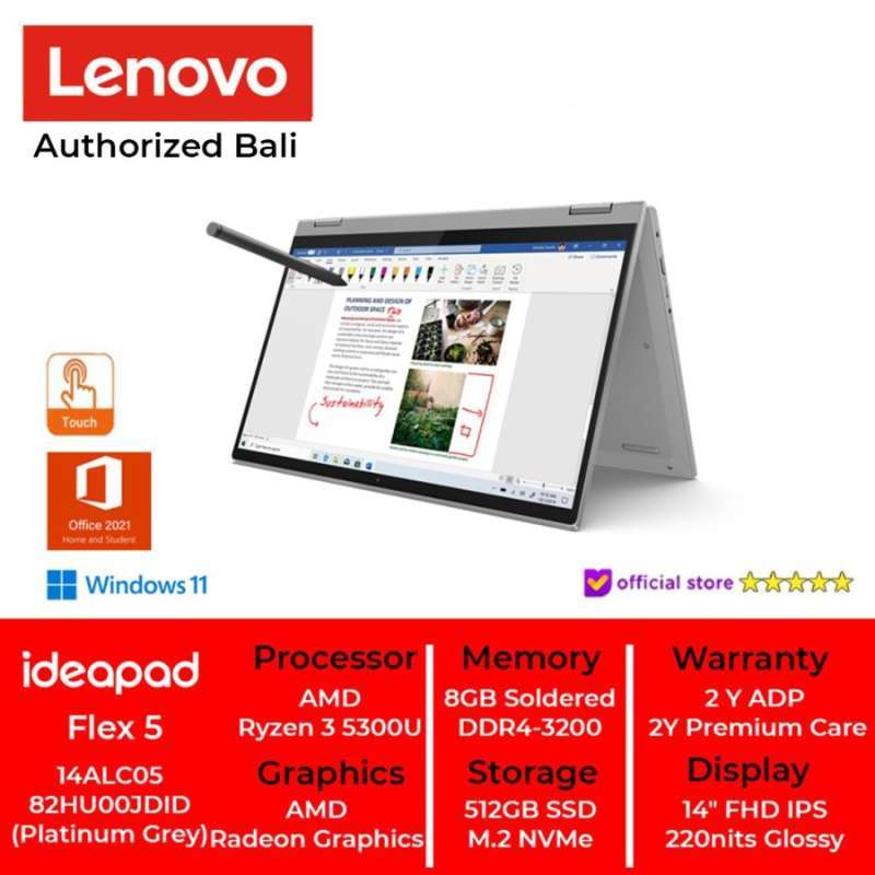 Jual LENOVO Laptop IdeaPad Flex 5 / AMD Ryzen 3 / 8GB RAM / 512GB SSD ...