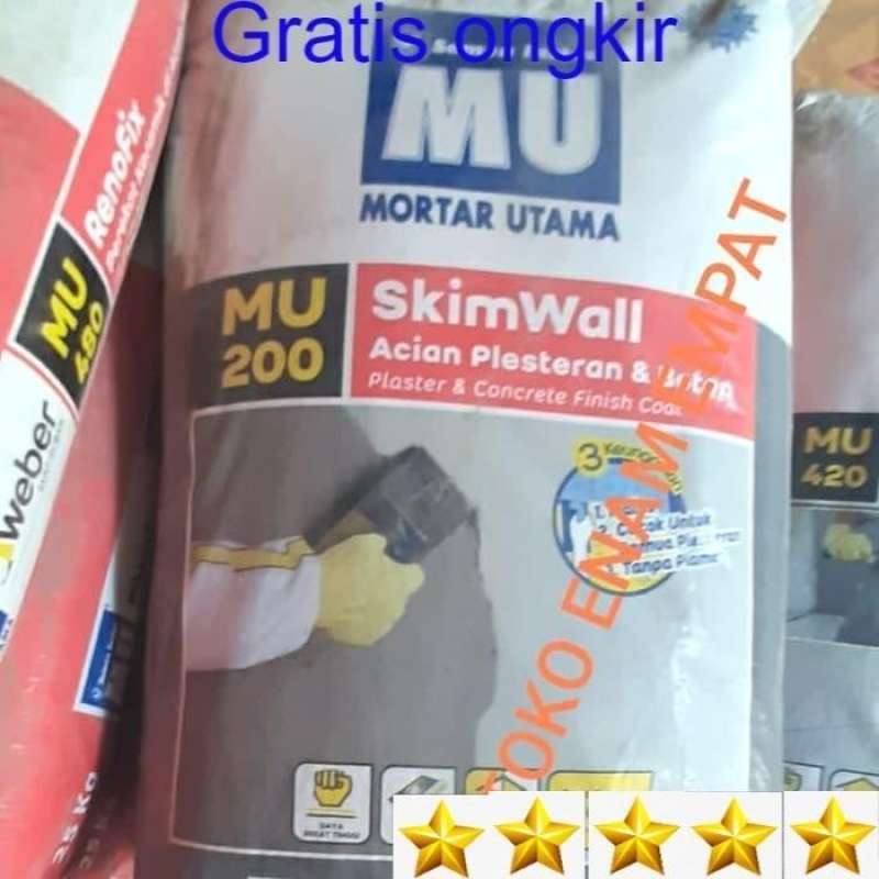 Jual Semen acian atau plesteran Abu-abu merk Mortar Utama type MU-200 ...