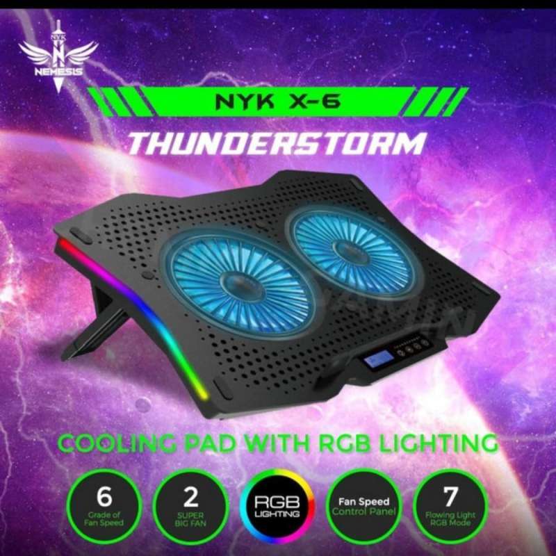 Jual Nyk X6 Thunderstorm Gaming Cooling Pad Laptop 2 Fan Di Seller San ...