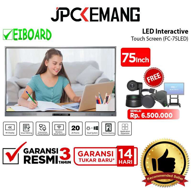 Promo Jpc Kemang Eiboard Led 75 Interactive Touch Screen Smart Board Fc-75led Garansi Resmi ...