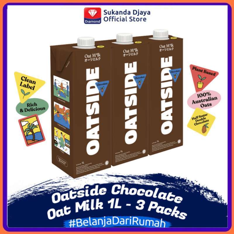 Promo Oatside Chocolate Oat Milk 1l - Susu Oat Gandum Lactose 3 Pcs ...