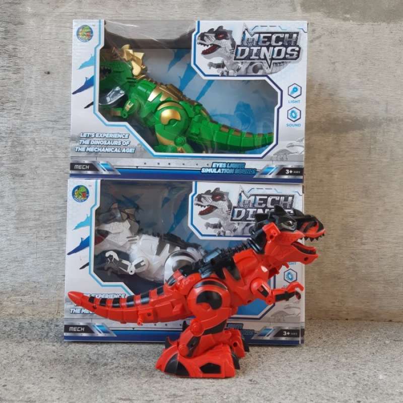 Jual MAINAN ROBOT DINOSAURUS TREX BATERAI - FIGURE TECH DINOS TIREX ...