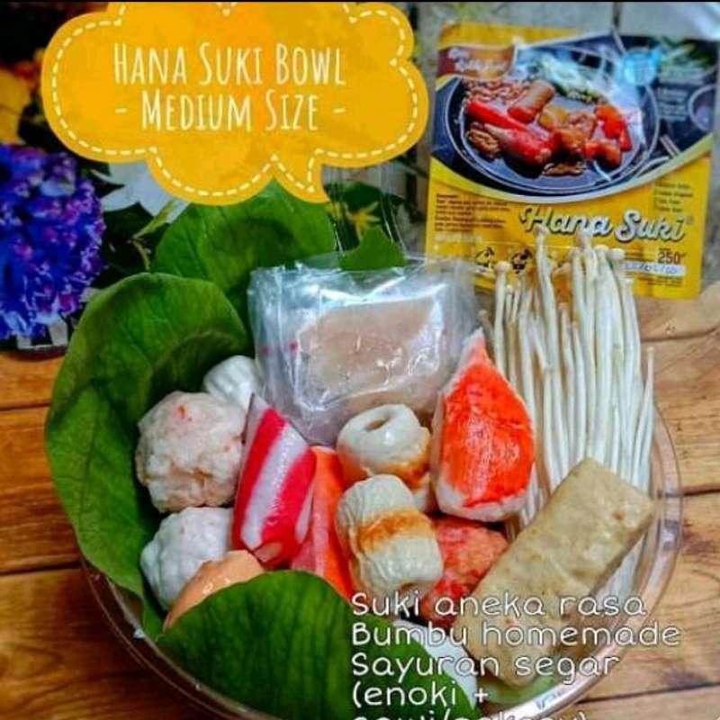 Jual Hanasuki Bowl Medium Pack, Suki Instant Halal Non MSG Porsi Dua ...
