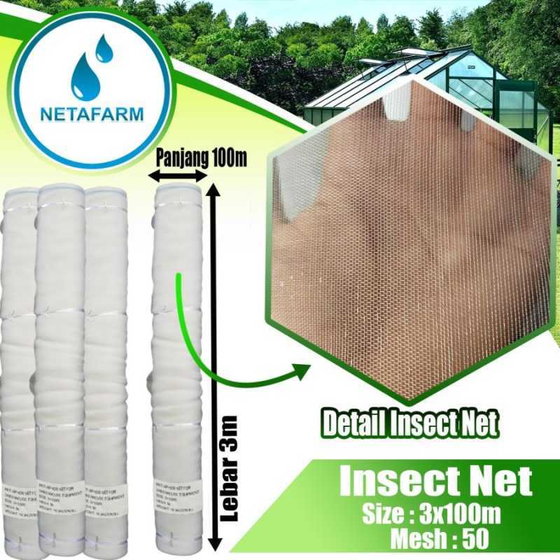 Jual Insect Net Putih Jaring Serangga Insectnet mesh 50 lebar 3m ...