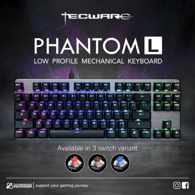Jual Tecware Phantom L 87 RGB Low Profile - Mechanical Gaming Keyboard ...