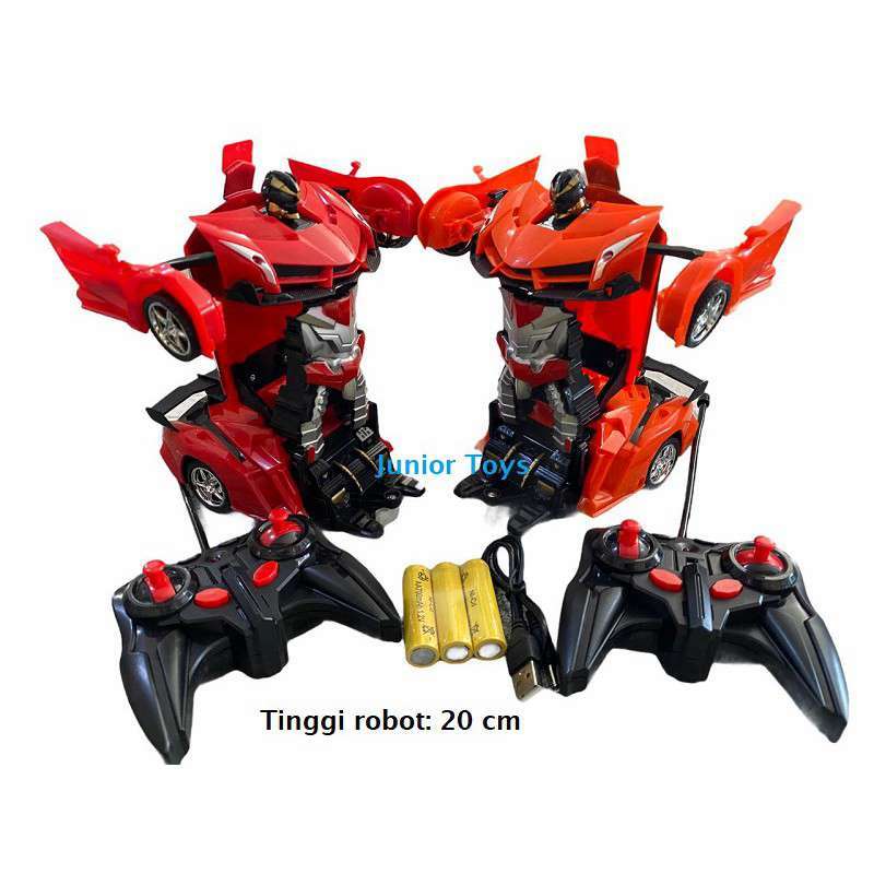Jual Mainan RC Remote Control Mobil Robot Transform 20 Cm Rechargeable ...