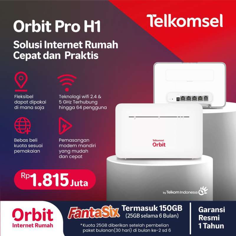 Jual Telkomsel Orbit Pro H1 Modem WiFi 4G High Speed di Seller Indokom ...