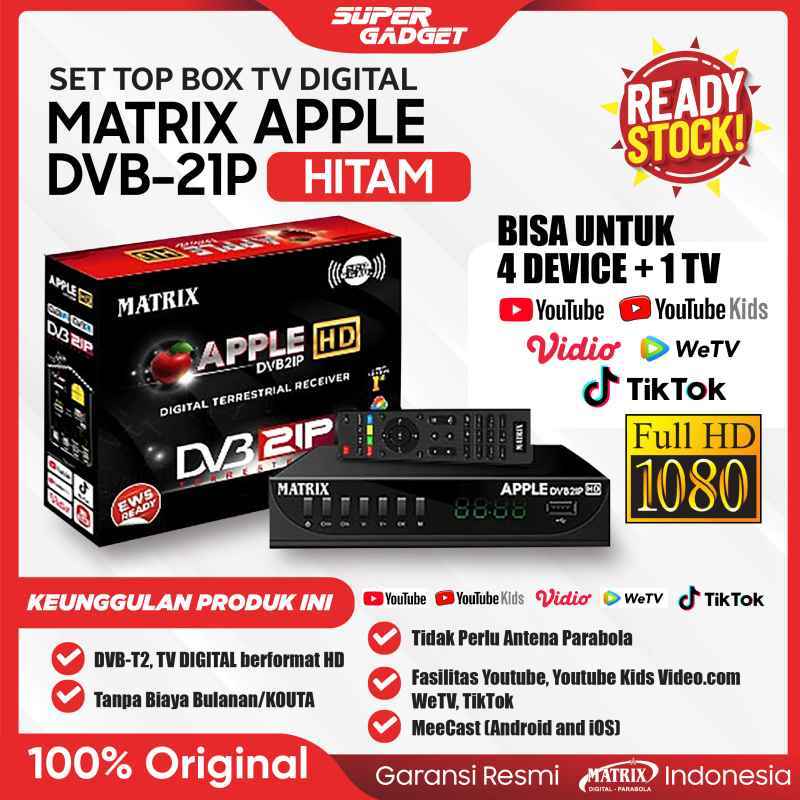 Jual Set Top Box Matrix Apple DVB2IP STB Antena Converter TV Tabung ...