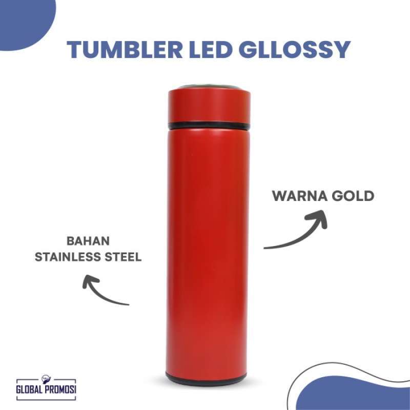 Jual Custum Tumbler Smart LED Glossy Suhu Temperatur Cetak Laser Grafir ...