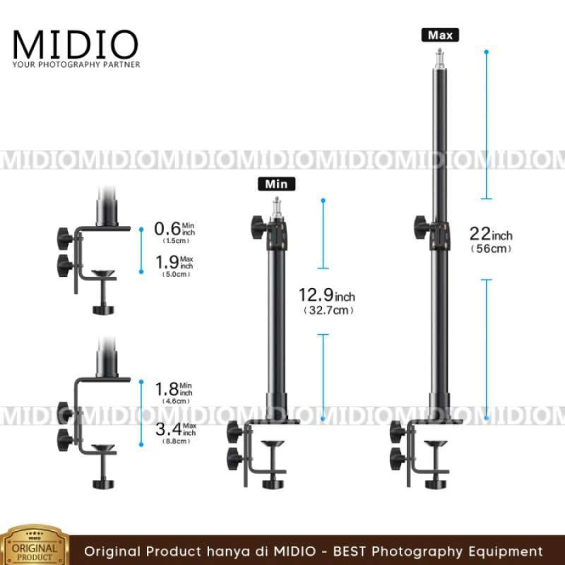Promo Midio LS01 Desktop Extendable Light Stand Table Clamp Diskon 7% ...