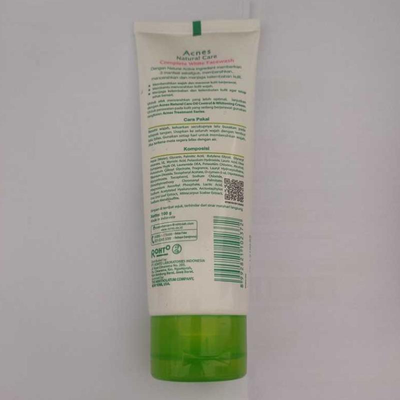 Jual Acnes Natural Care Complete White Face Wash 100 Gr ( Pink ) Di ...