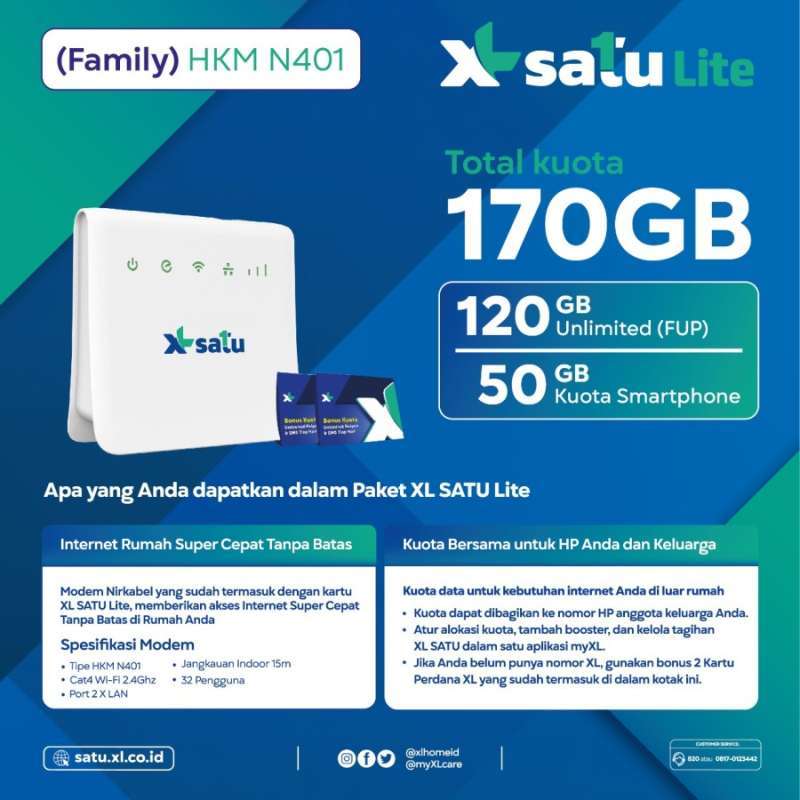 Jual Xl Satu Lite Family (hkm N401) Modem Wifi Lte All Operator Di ...