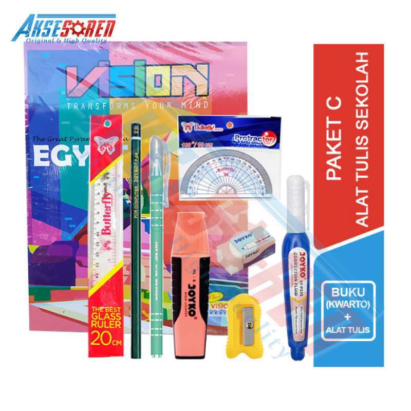 Jual Paket Alat Tulis Sekolah Anak [ Tk / Sd / Smp / Sma ] / 1 Set Perlengkapan Alat Tulis ...