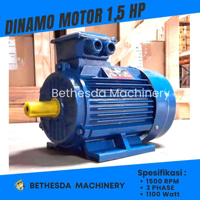Jual Dinamo Motor Electro 1.5 Hp 1.1 Kw 3 Phase 1500 RPM B3 4 Pole - mesin di Seller Bethesda ...