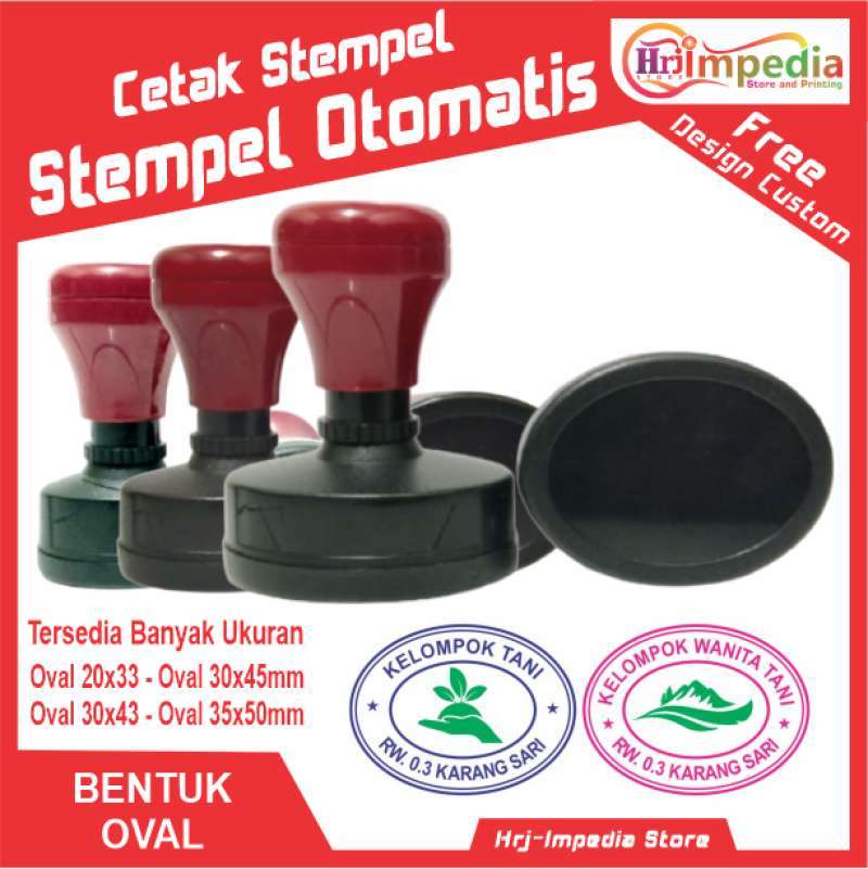 Promo Cetak Stempel Otomatis Bentuk Oval Panjang | Stempel Bisa 1-5 ...