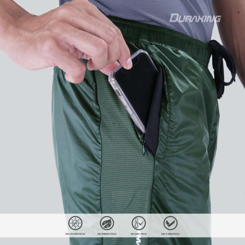 Promo Duraking Running Short Pants Rsg Series - Jesse - M-l Green Army ...