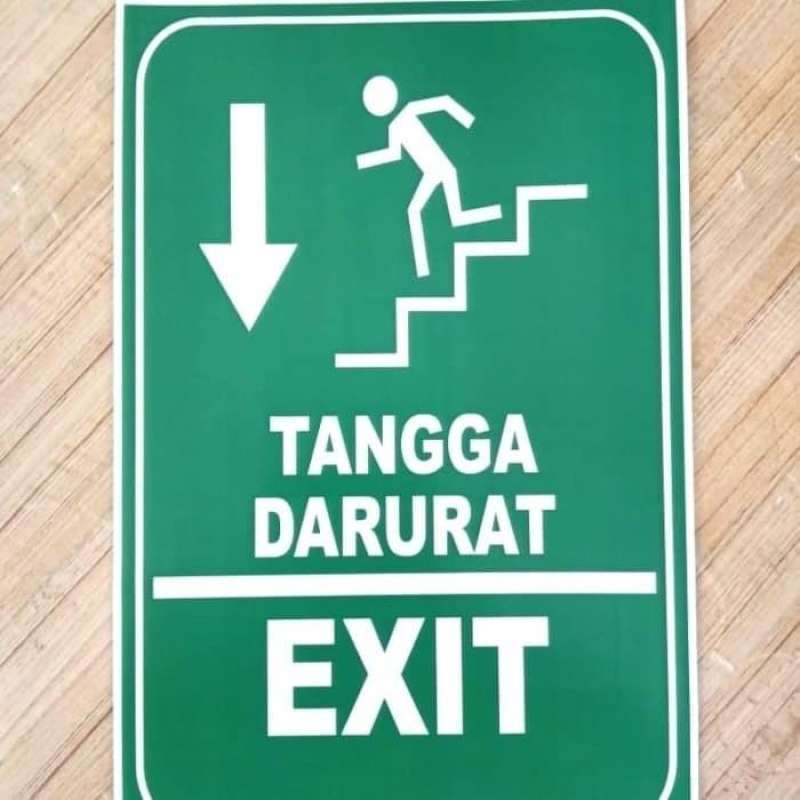 Jual SIGN STICKER TANGGA DARURAT EXIT UKURAN 20X30CM K3 RAMBU STIKER di ...