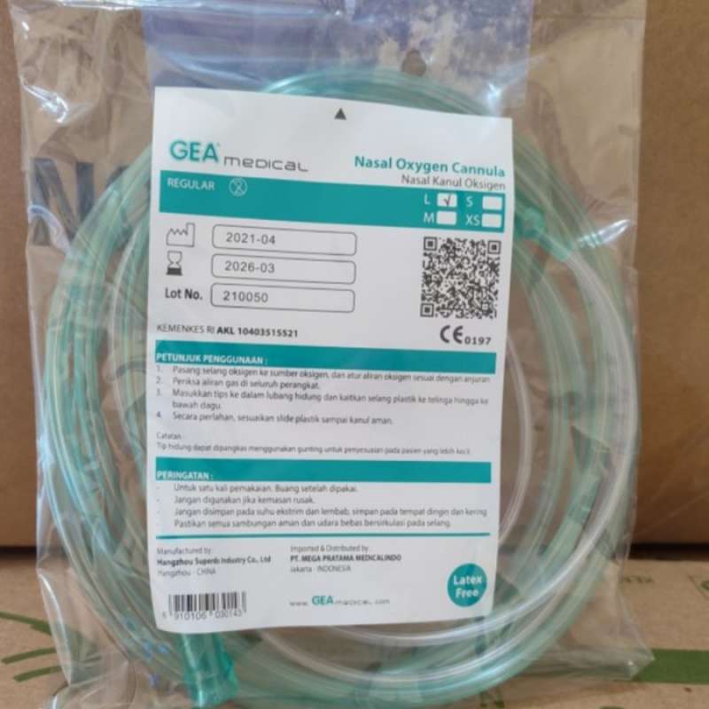 Promo Selang Nasal Oxygen Cannula / Nasal Kanul Oksigen GEA Dewasa ...