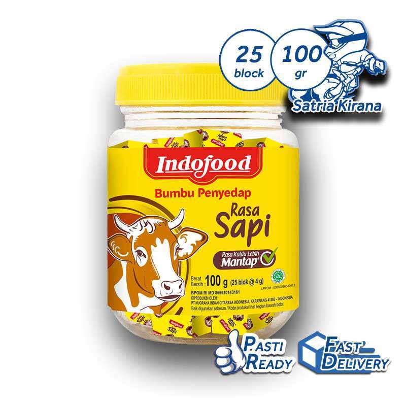 Jual Indofood Kaldu Sapi Cube [25 Blok x 4 gr | 100 gr / Botol] Toples ...