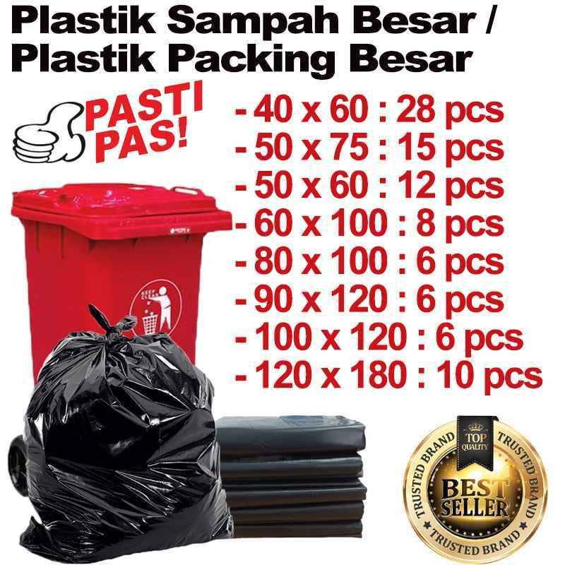 Jual Plastik Sampah | Kantong Plastik Sampah Hitam | Plastik Packing Besar Uk. 40 X 60 | 50x60 ...