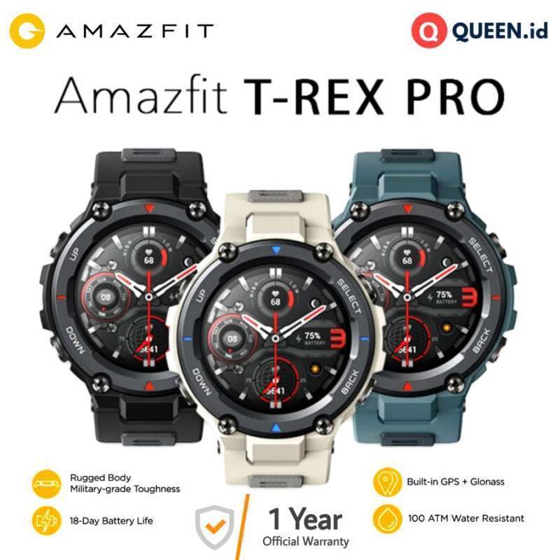 Promo Amazfit T-rex Pro Smart Watch Sport Military Grade Amoled Smartwatch Trex Pro Garansi ...