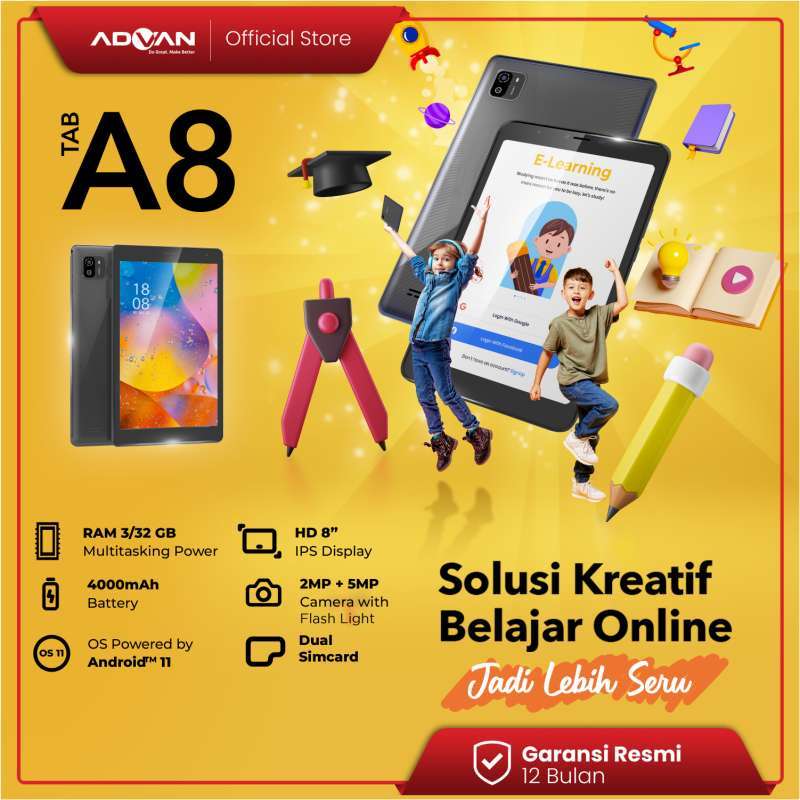 Jual Advan Tab A8 3gb / 32gb Tablet 8 Inch Android 11 Garansi Resmi ...