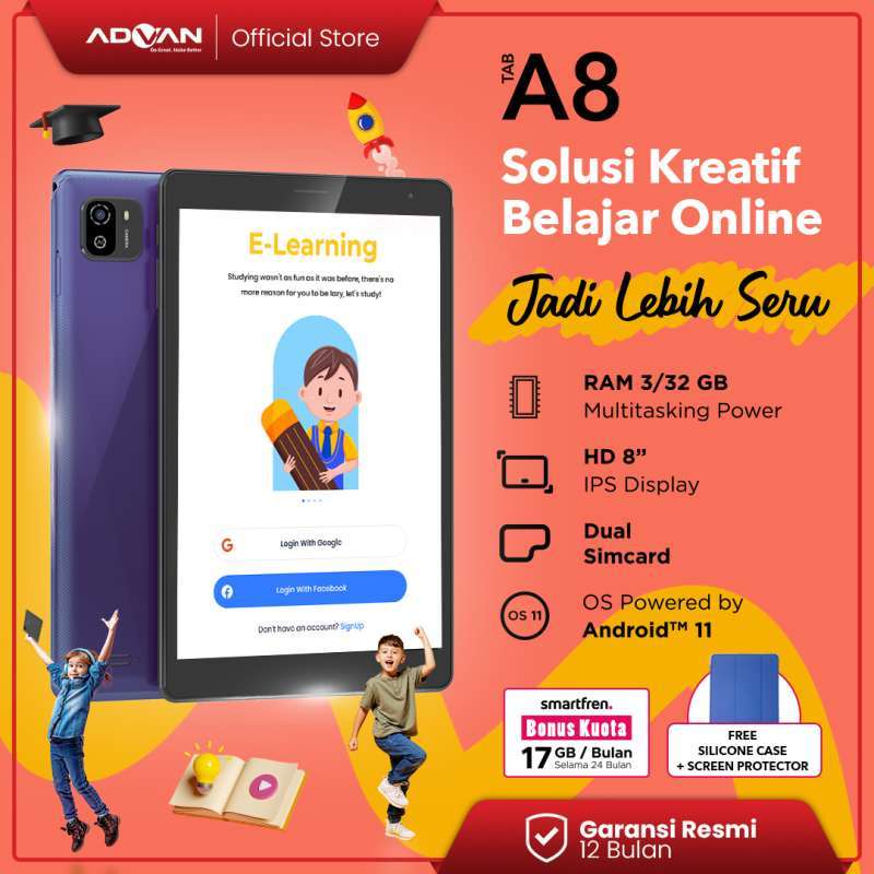 Jual Advan Tab A8 3GB / 32GB Tablet 8 Inch Android 11 Garansi Resmi ...