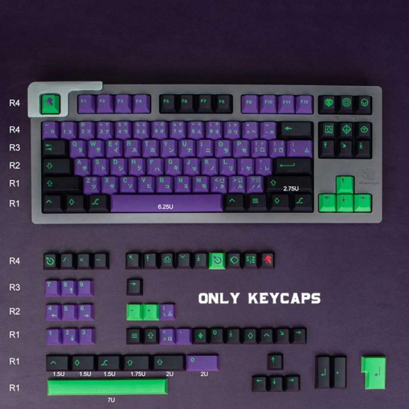 Promo Keycaps Mecha-01 Eva-01 Evangelion Japanese Root Pbt Gmk Clone ...