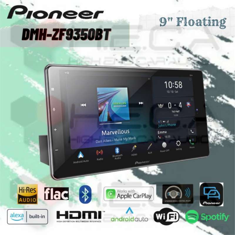 Promo Pioneer Dmh-zf9350bt Floating Head Unit 9 Inch Single Din Layar ...