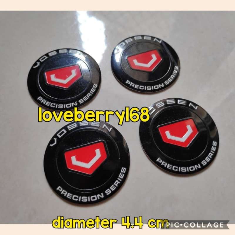Jual sticker stiker lapisan tutup dop velg mobil logo VOSSEN hitam 4.4 ...