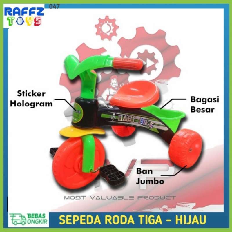 Jual Sepeda Anak Bayi Roda 3 Tiga Tricycle Baby Bike Ban Jumbo - Hijau ...