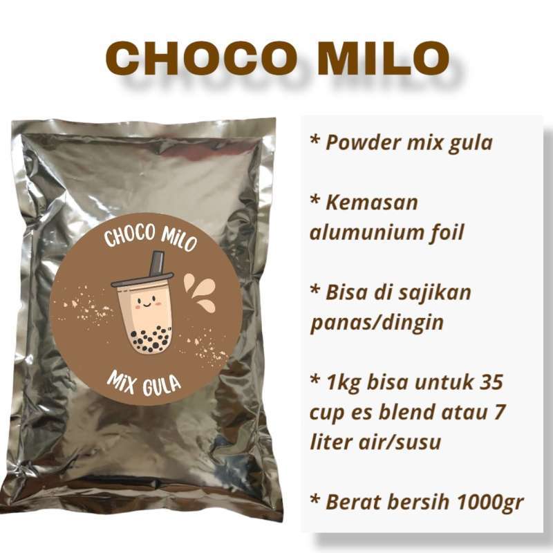 Promo BUBUK MINUMAN BOBA RASA CHOCO MILO 1KG MIS GULA Diskon 6% di ...