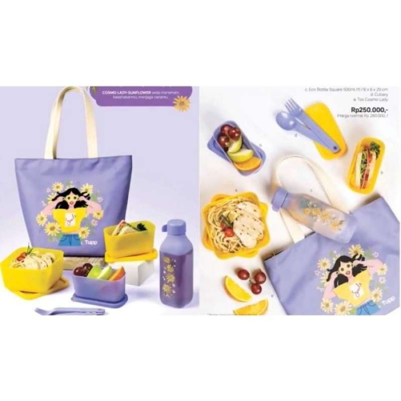 Jual Tupperware Cosmo Lady Sunflower Tas Kotak Bekal Makan di Seller ...