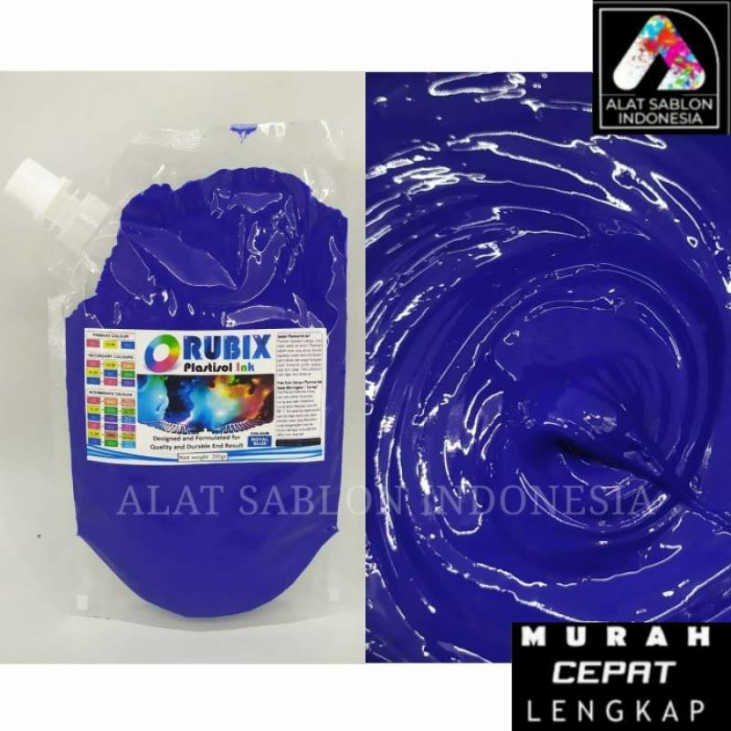 Jual TINTA SABLON PLASTISOL RUBIX ROYAL BLUE BIRU ROYAL 200GR di Seller ...