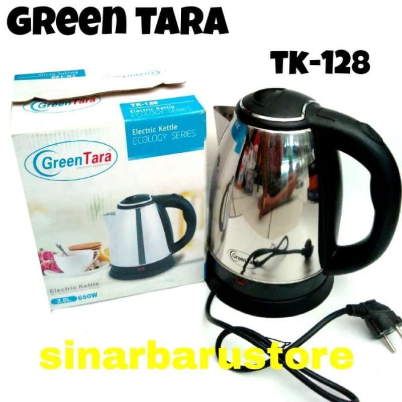 Promo TEKO LISTRIK/ELECTRIC KETTLE GREEN TARA TK-128 STAINLESS 2 LITER Diskon 5% di Seller ...