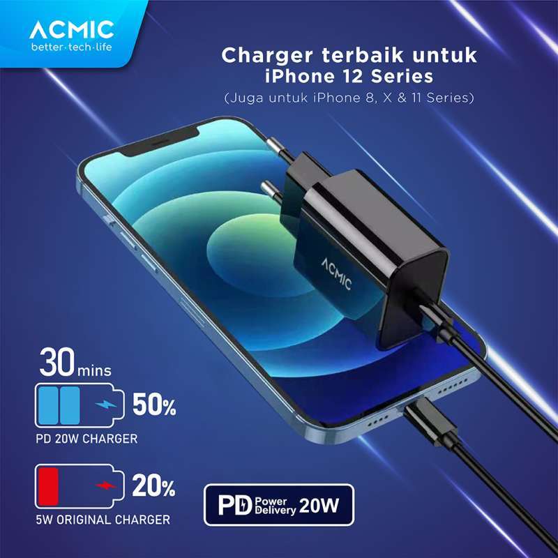Jual Acmic Cpd20 Usb-c 20 W Power Adapter Charger For Apple iPhone 12 Series Di Seller Acmic ...