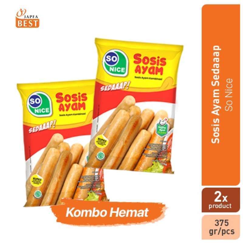 Promo So Nice Sosis Ayam Sedaaap [375 gr/ Buy 1 Get 1 Free] Diskon 30% ...