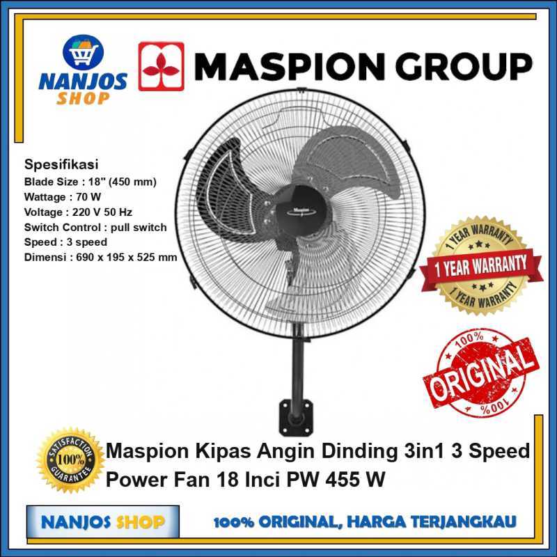 Jual Maspion Kipas Angin Berdiri Tinggi Standing Stand Fan 18 Inci Pw ...