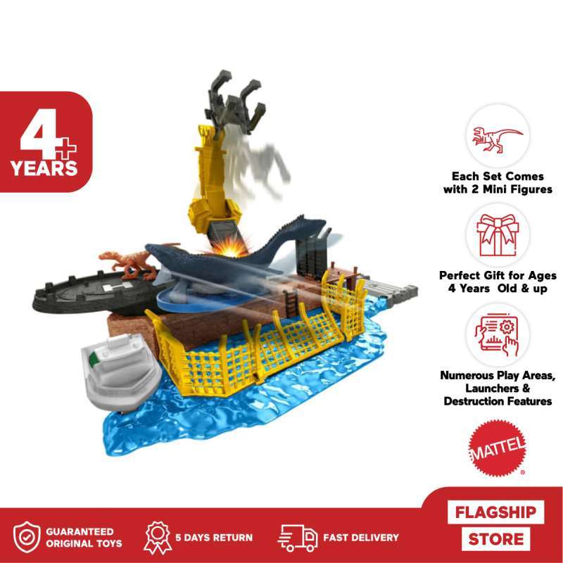 Jual Jurassic World Dominion Minis Mosasaurus Mayhem Playset - Mainan ...