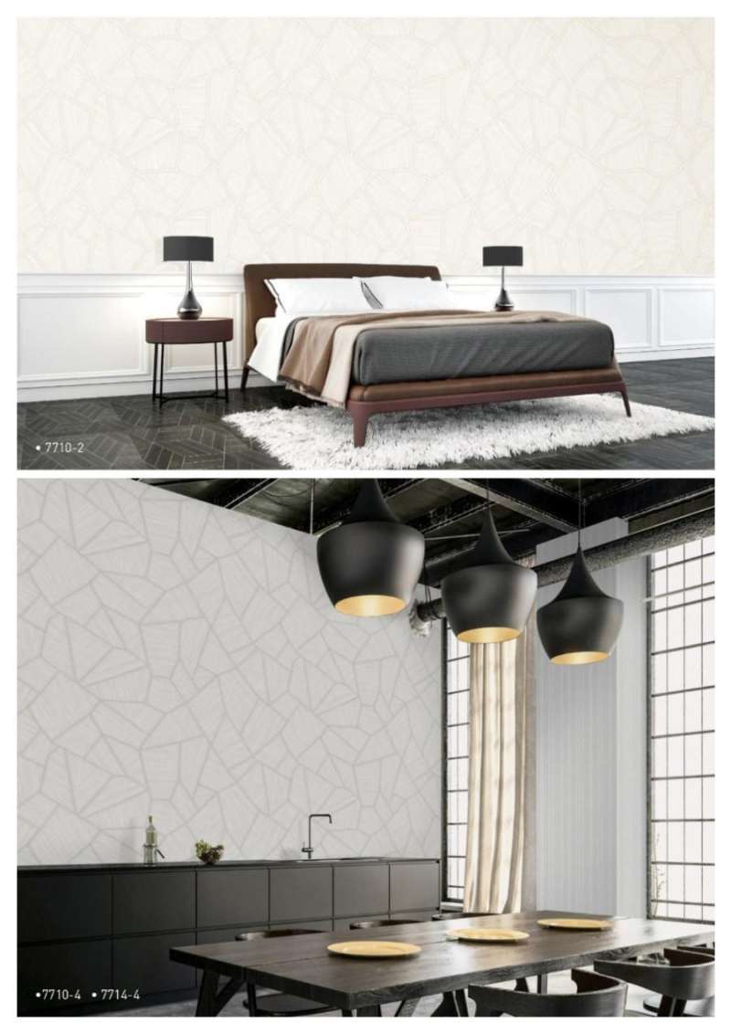 Jual Wallpaper Dinding Korea Trigonometri Mozaik Cream Abu Minimalis