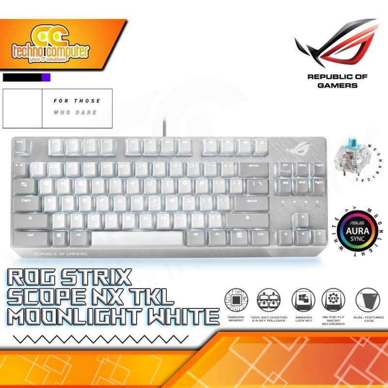 Jual ASUS ROG Scope NX TKL Moonlight White Wired Mechanical RGB Blue ...
