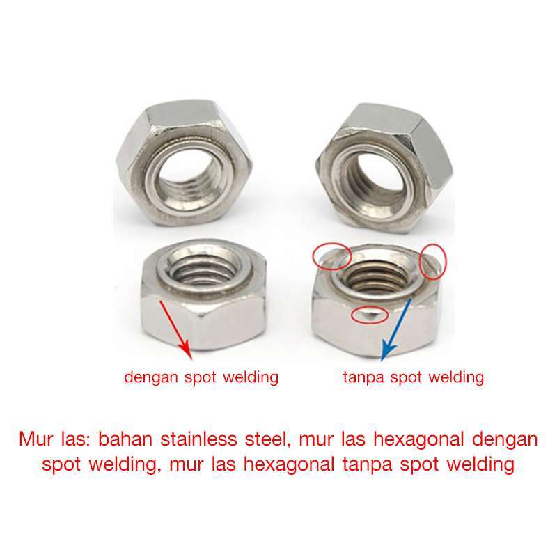 Jual Mur Las Weld Nut Hexagonal Persegi Go-stop Gauge Spot Welding ...